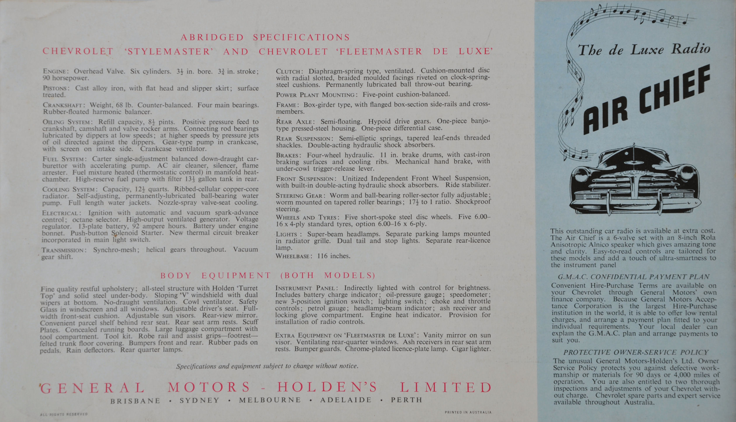 1948 Chevrolet Brochure