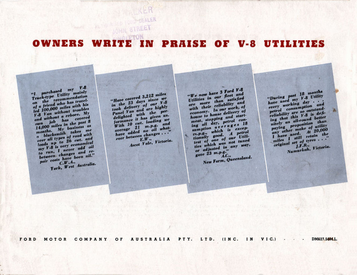 1938 Ford V8 Utilities Brochure