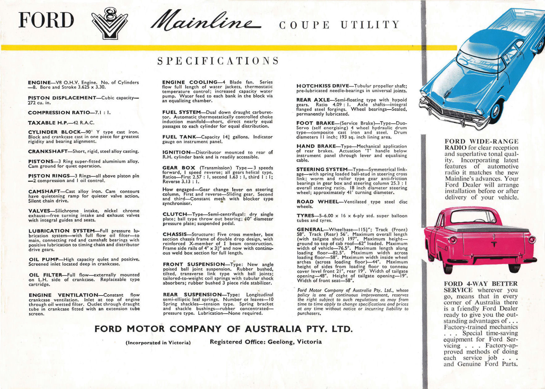 1956 Ford Mainline Coupe Utility Brochure