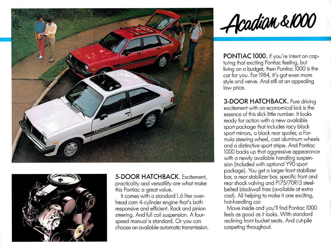 1984 Pontiac Acadian and 1000 Brochure