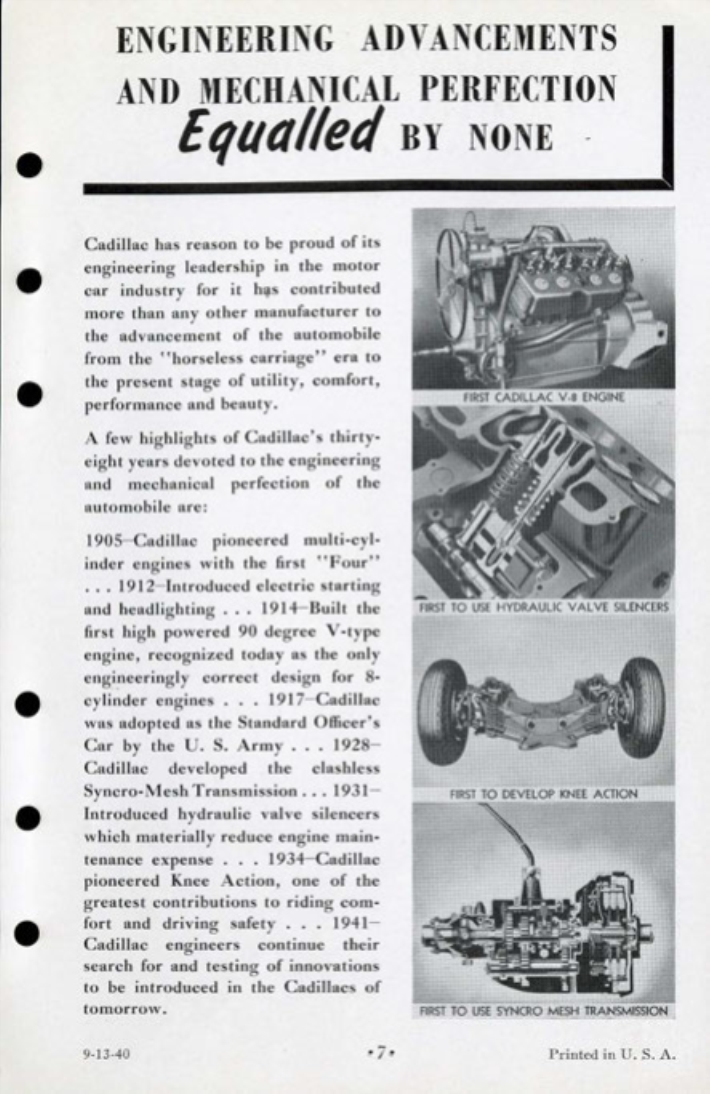 1941 Cadillac Salesmen's Data Book