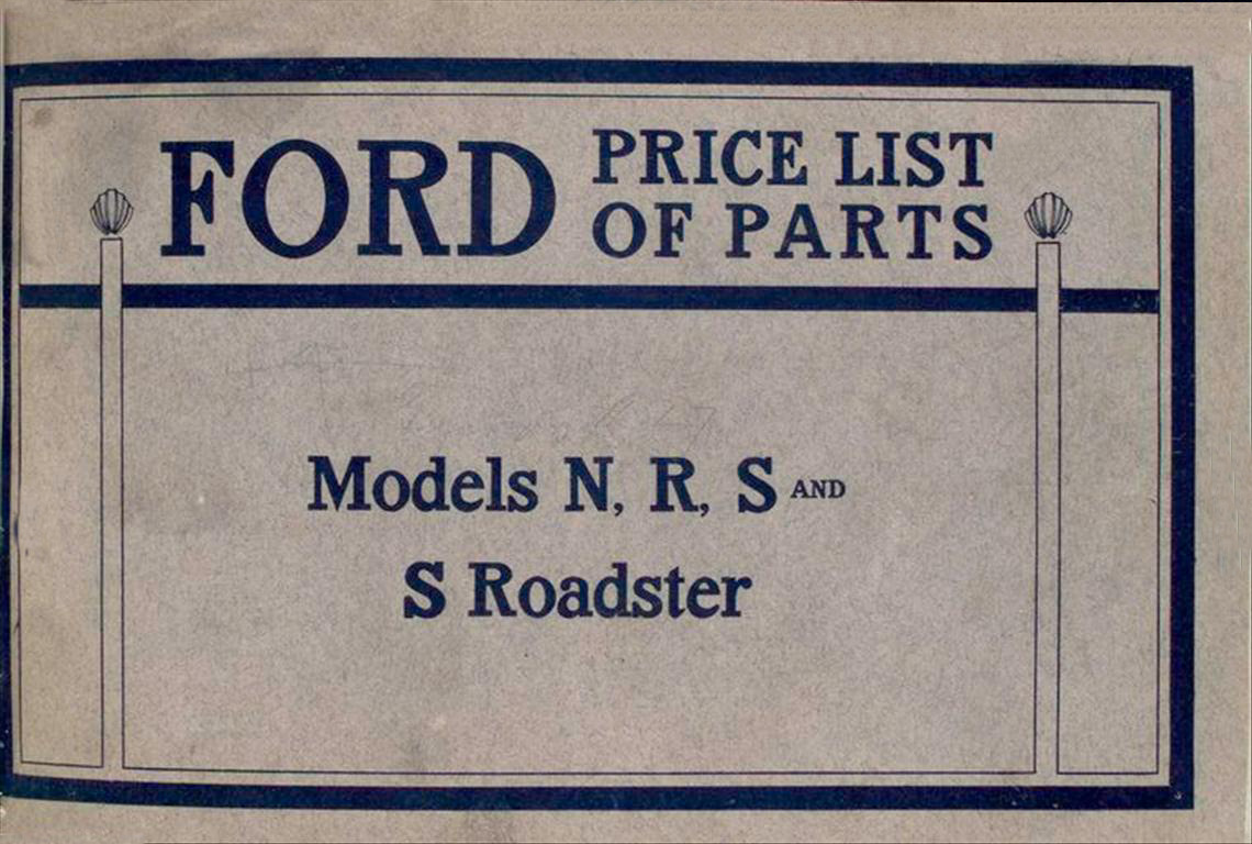 1908 Ford Model N-R-S Price List