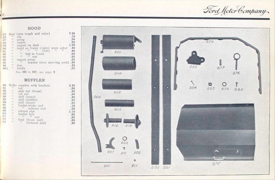 1908 Ford Model N-R-S Price List