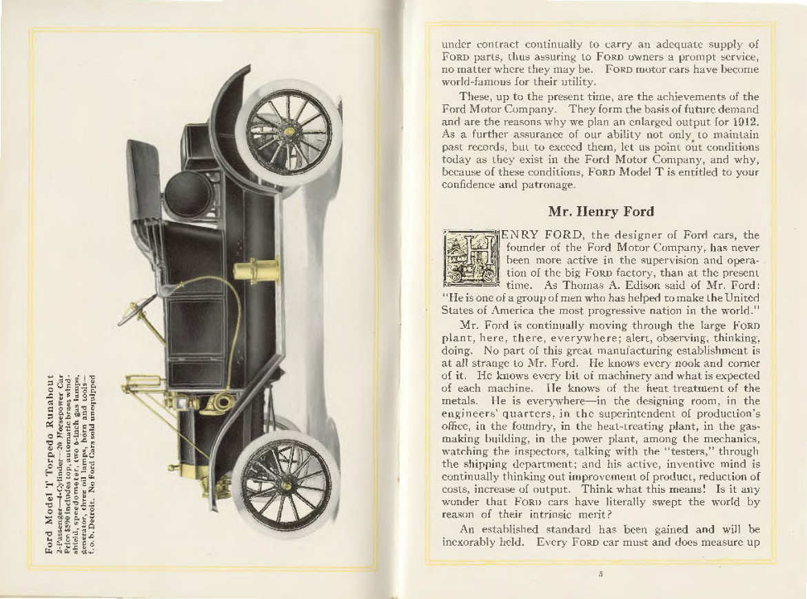 1912 Ford Motor Cars Edition 2 Catalogue