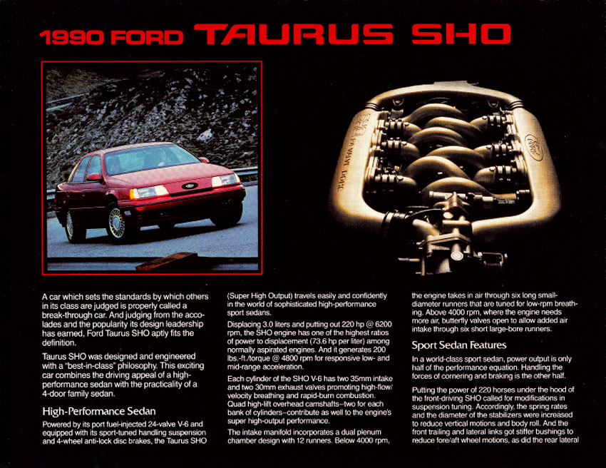 1990 Ford Taurus SHO Brochure