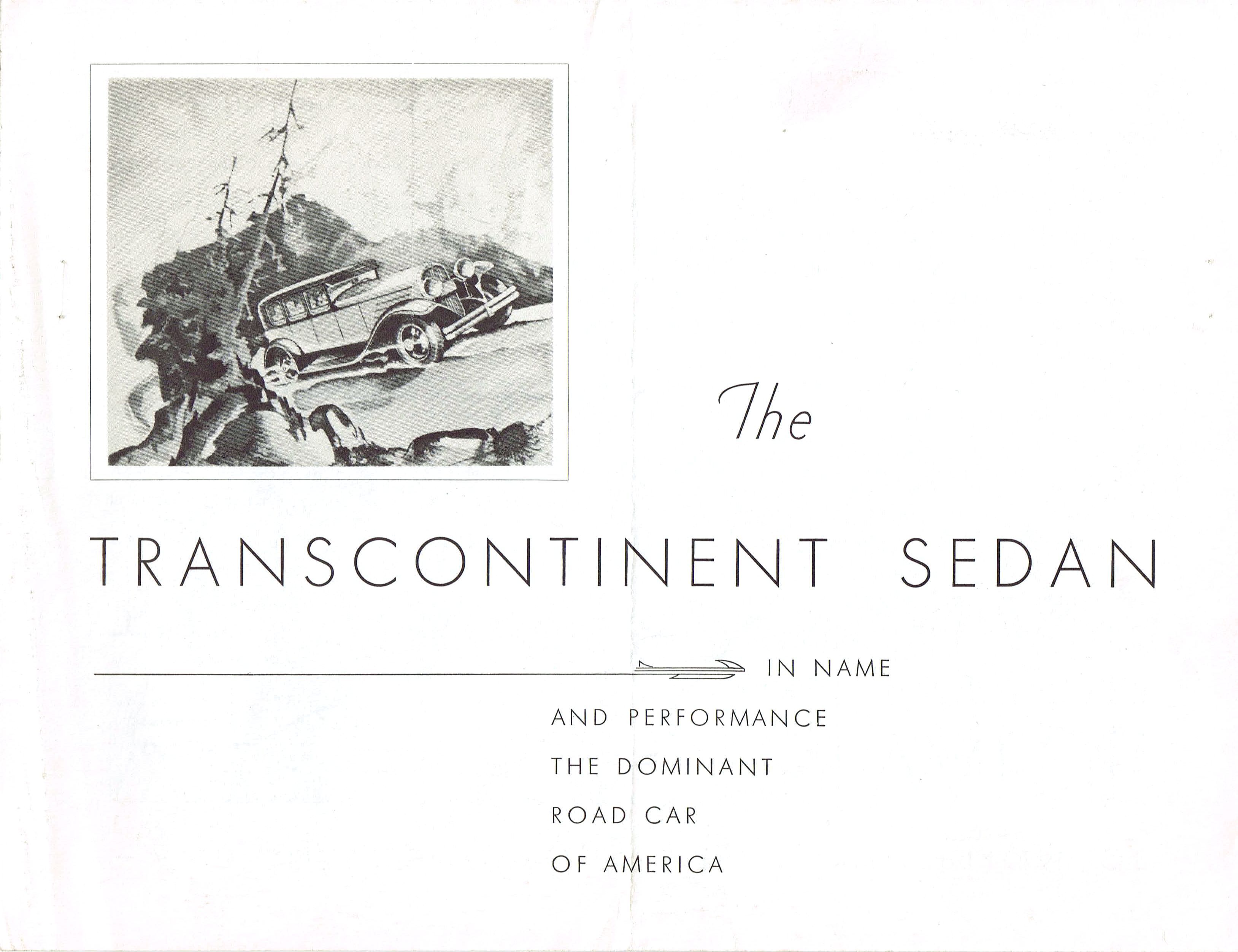 1930 Franklin Transcontinental Sedan Brochure