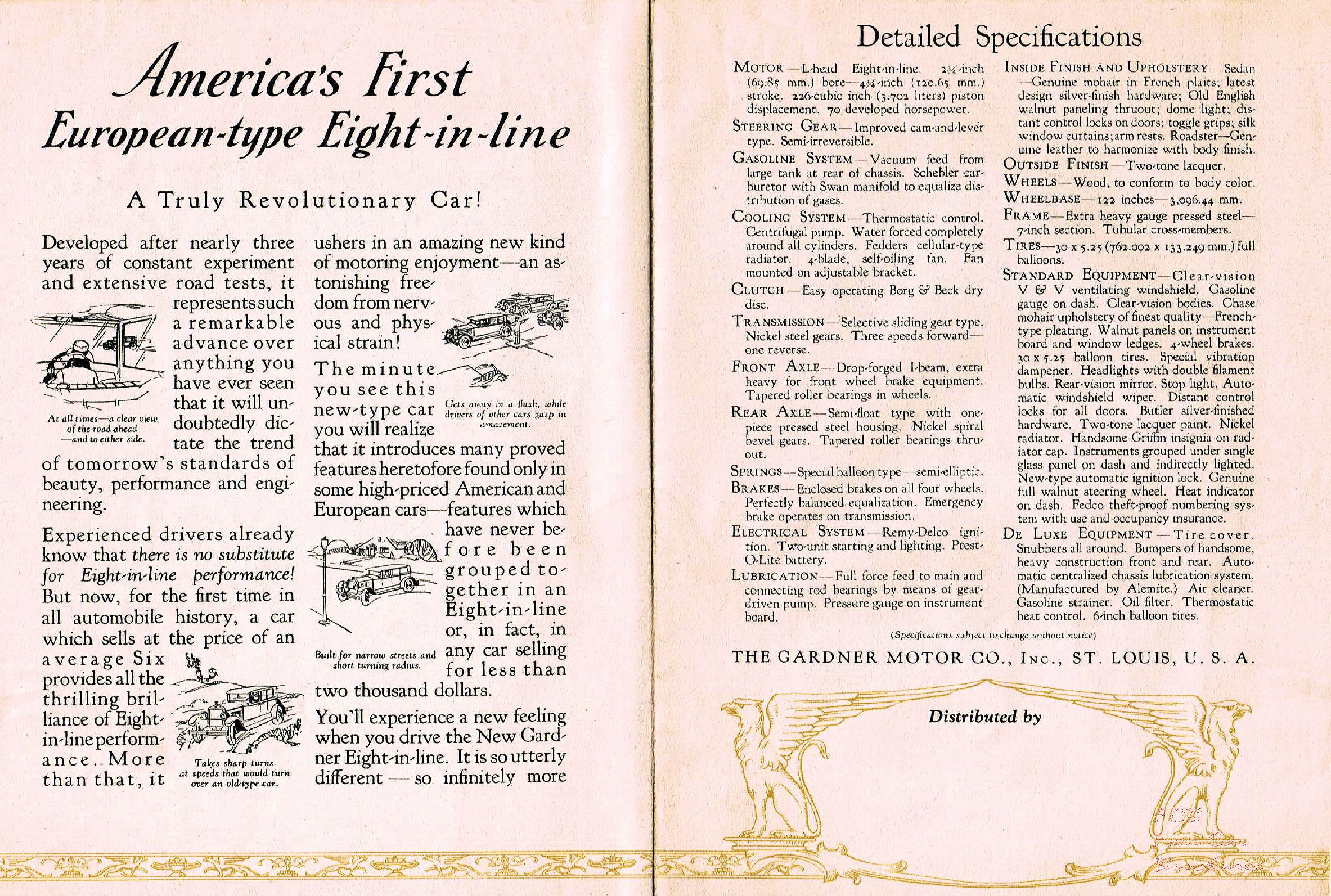 1926 Gardner 80 Brochure