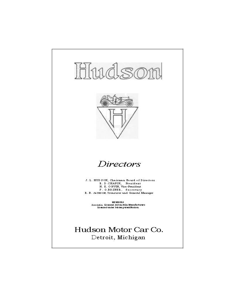 1910 Hudson Model 20 Roadster Brochure