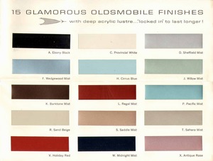 1963 Oldsmobile Exterior Colors Chart