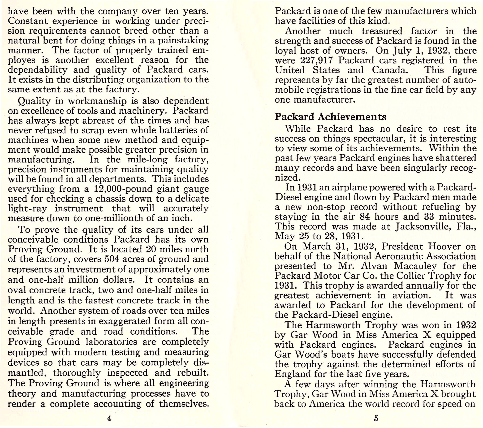 1933 Packard Facts Booklet