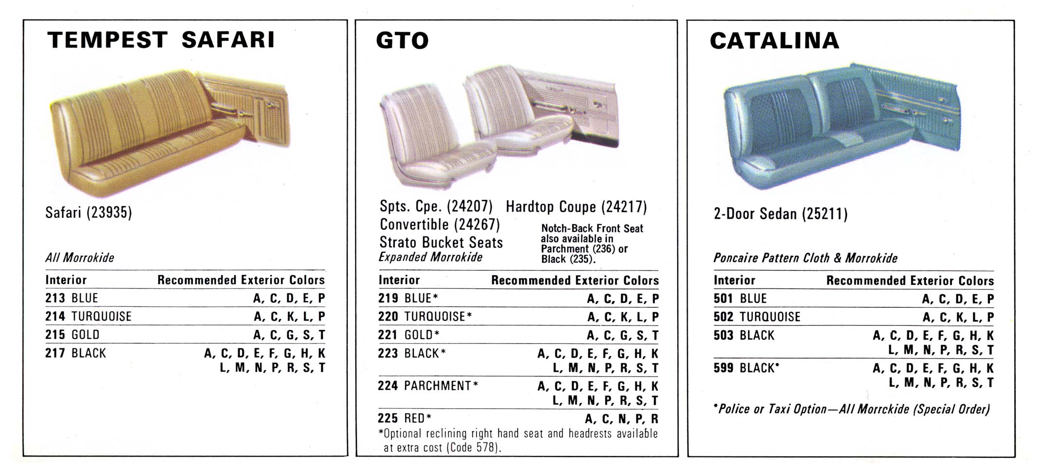 1967 Pontiac Colors and Interiors Booklet