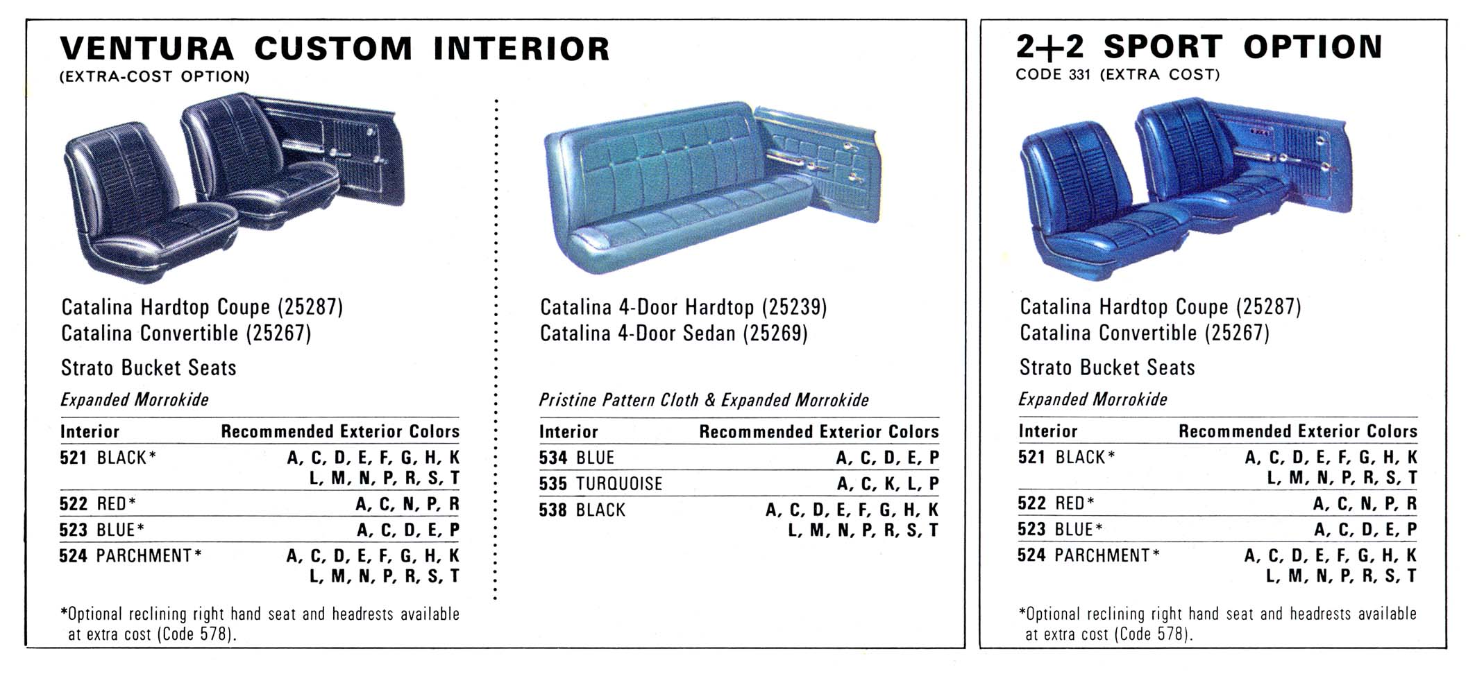 1967 Pontiac Colors and Interiors Booklet