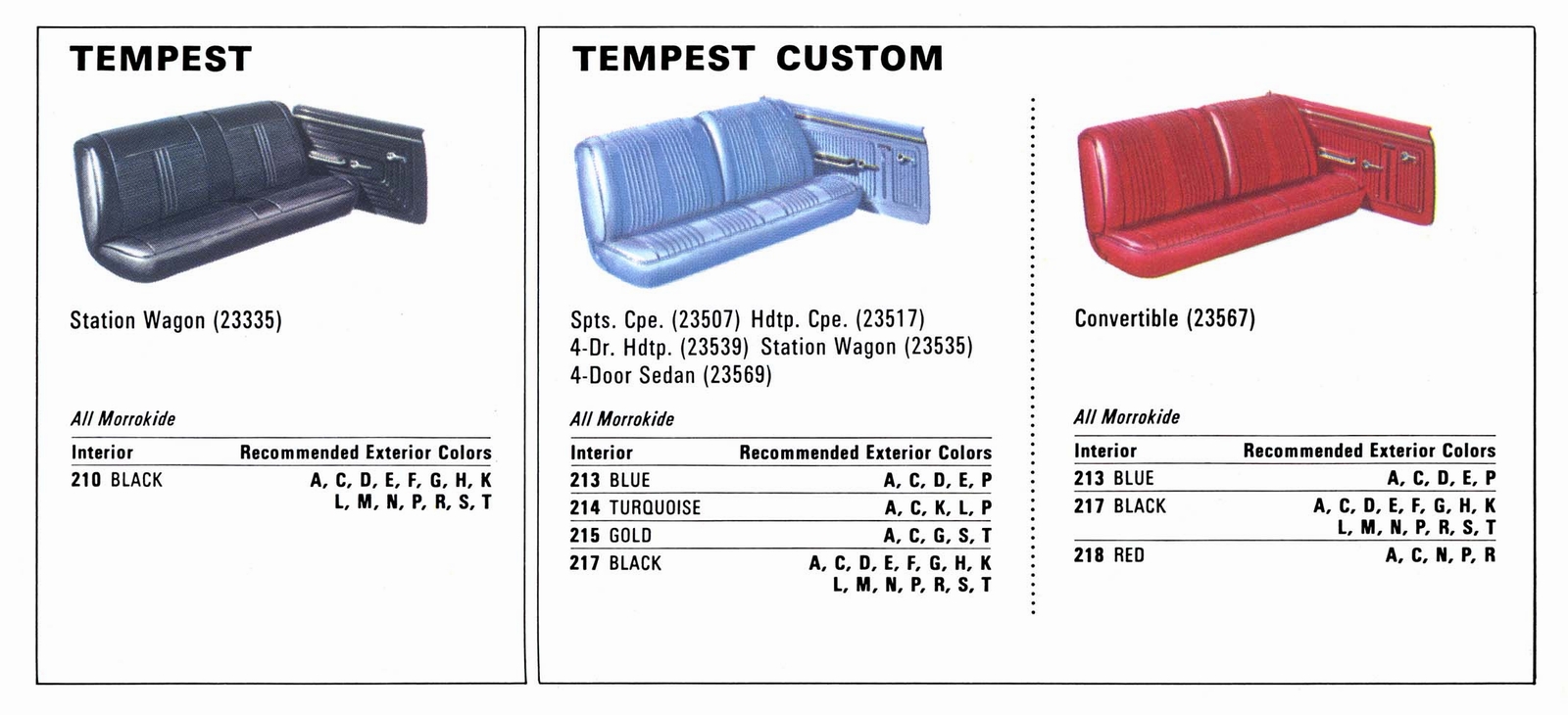 1967 Pontiac Colors and Interiors Booklet